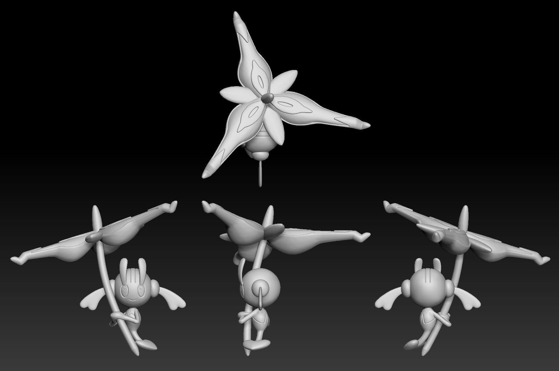 Pokemon Flabebe Floette Florges Eternal Flower 3D model 3D printable ...