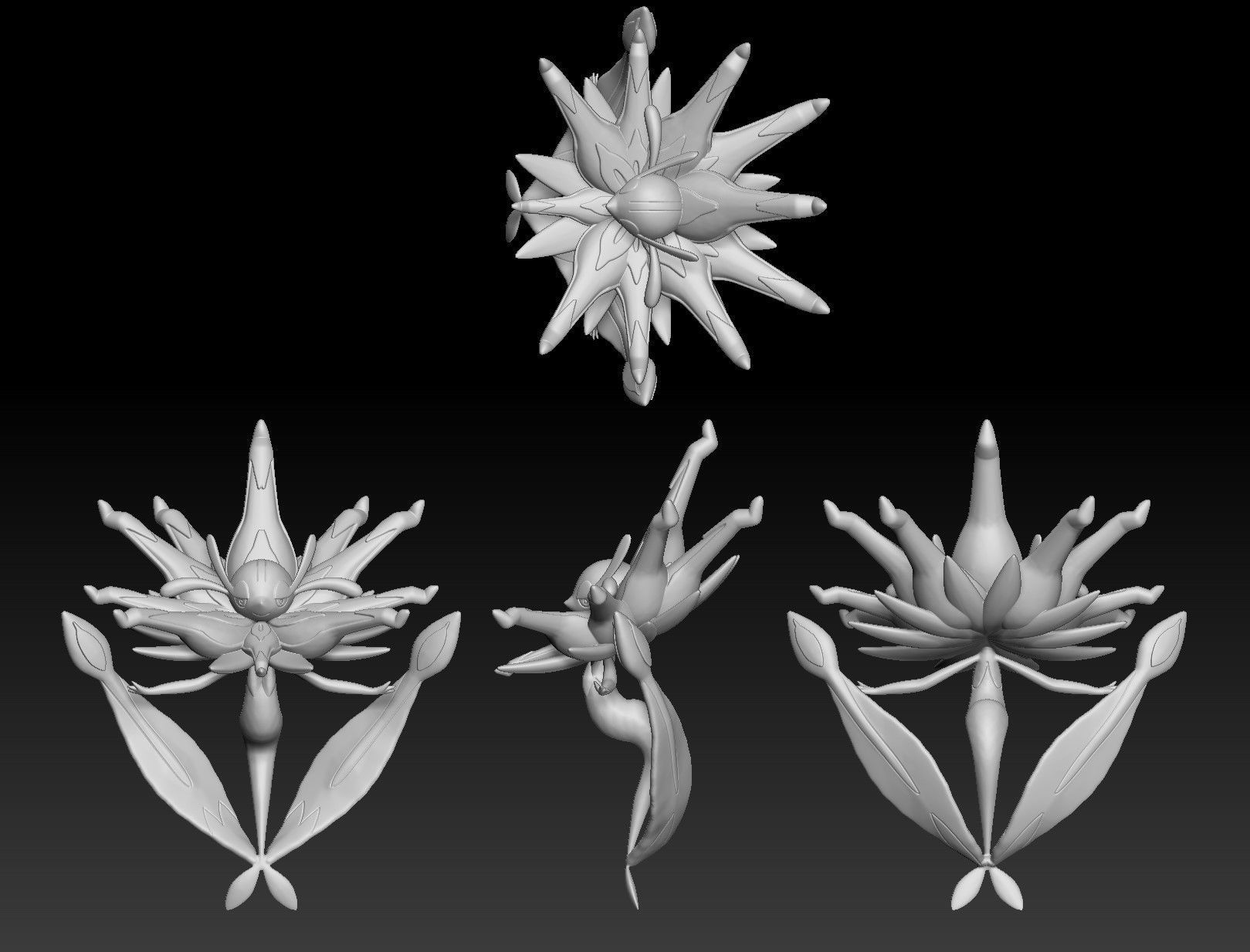 Pokemon Flabebe Floette Florges Eternal Flower 3D model 3D printable ...
