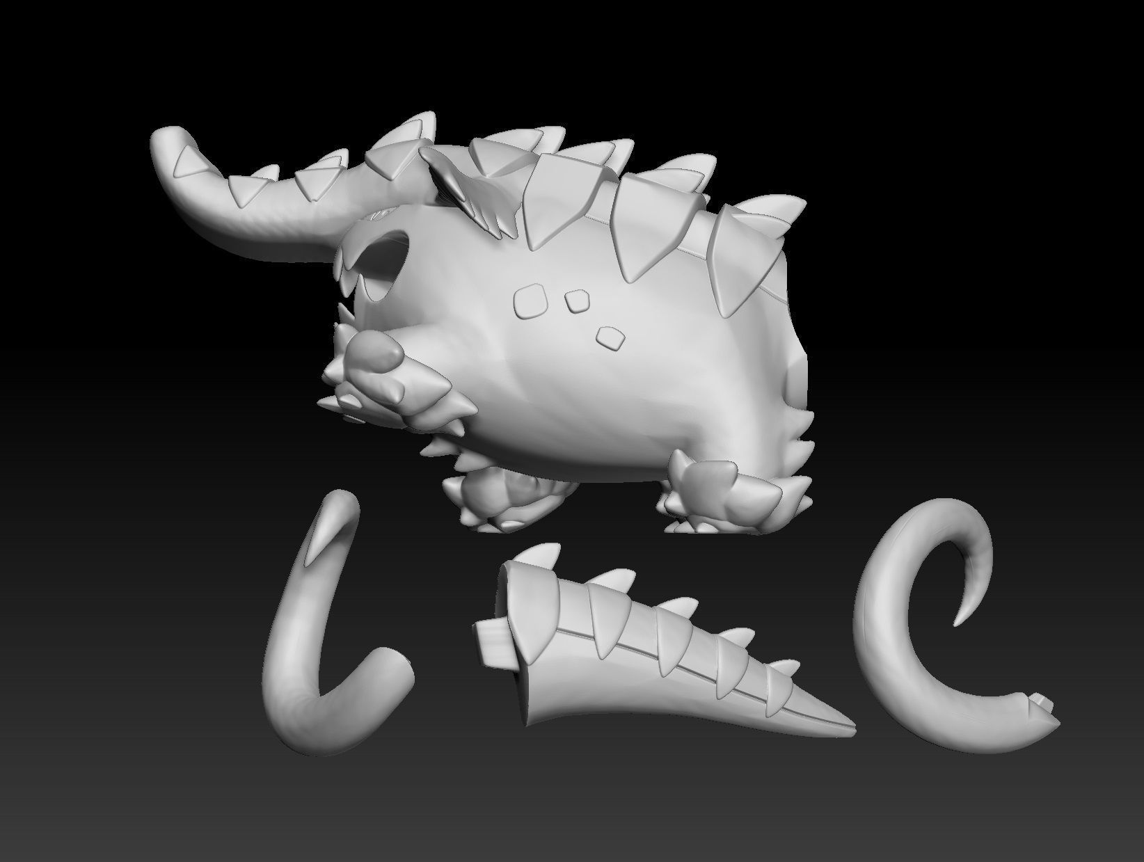 Pokemon Paradox Ancient Donphan Great Tusk 3D model 3D printable | CGTrader