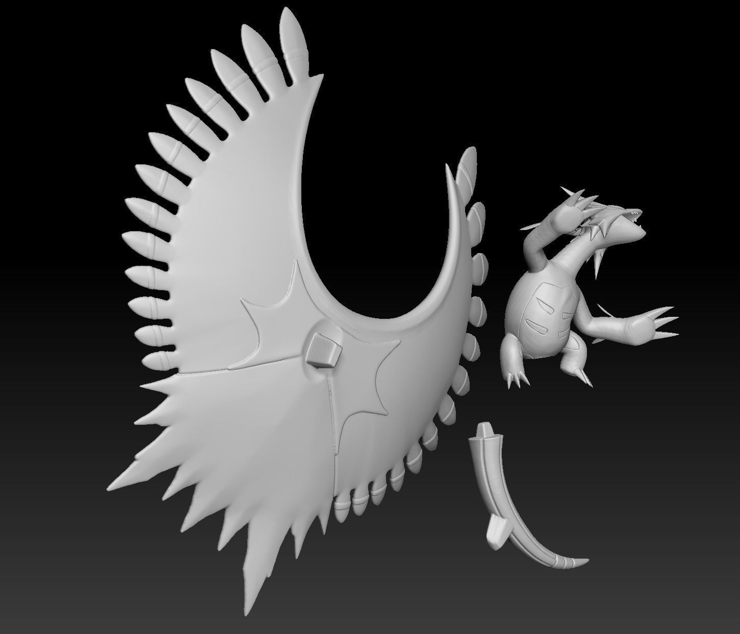 Pokemon Paradox Ancient Salamence Roaring Moon 3D model 3D printable ...