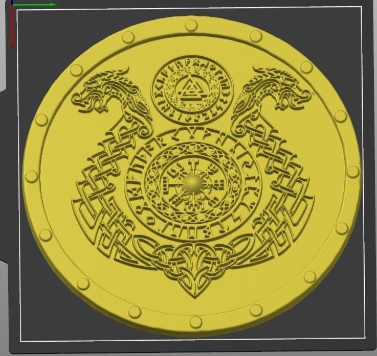 Norse Runes Dragon Boat Viking shield 3D model 3D printable | CGTrader