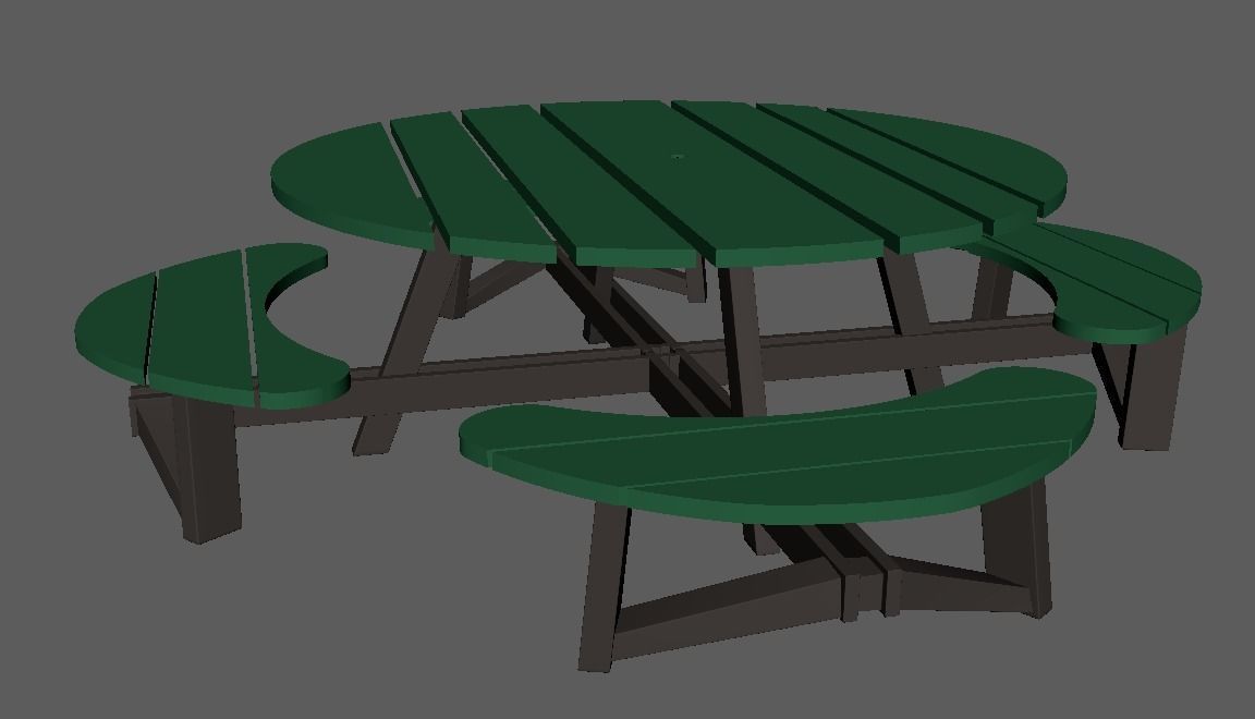 Round Park Bench free 3D model | CGTrader