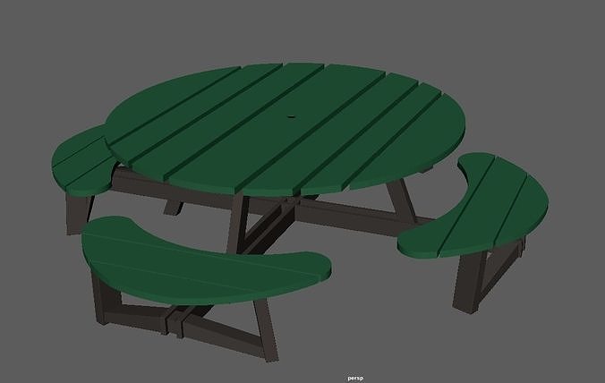 Round Park Bench free 3D model | CGTrader