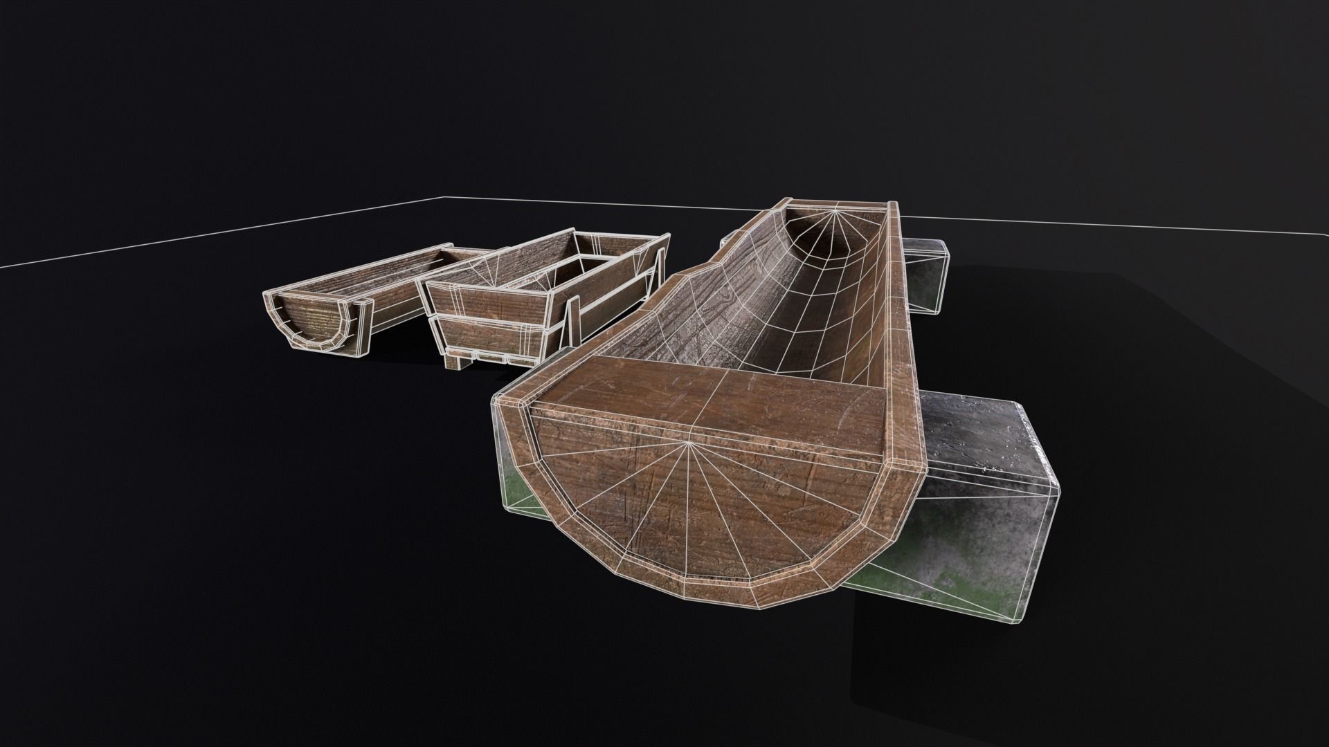 3D model Medieval Trough Set VR / AR / low-poly | CGTrader