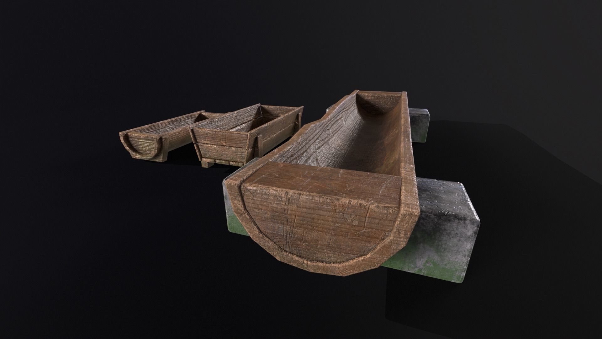 3D model Medieval Trough Set VR / AR / low-poly | CGTrader