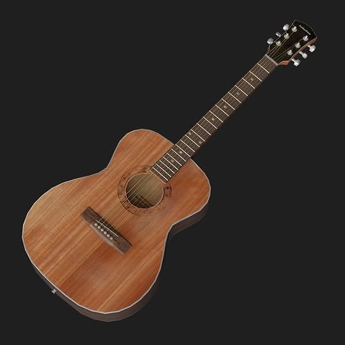 3D model Acoustic Low Poly Guitar VR / AR / low-poly | CGTrader