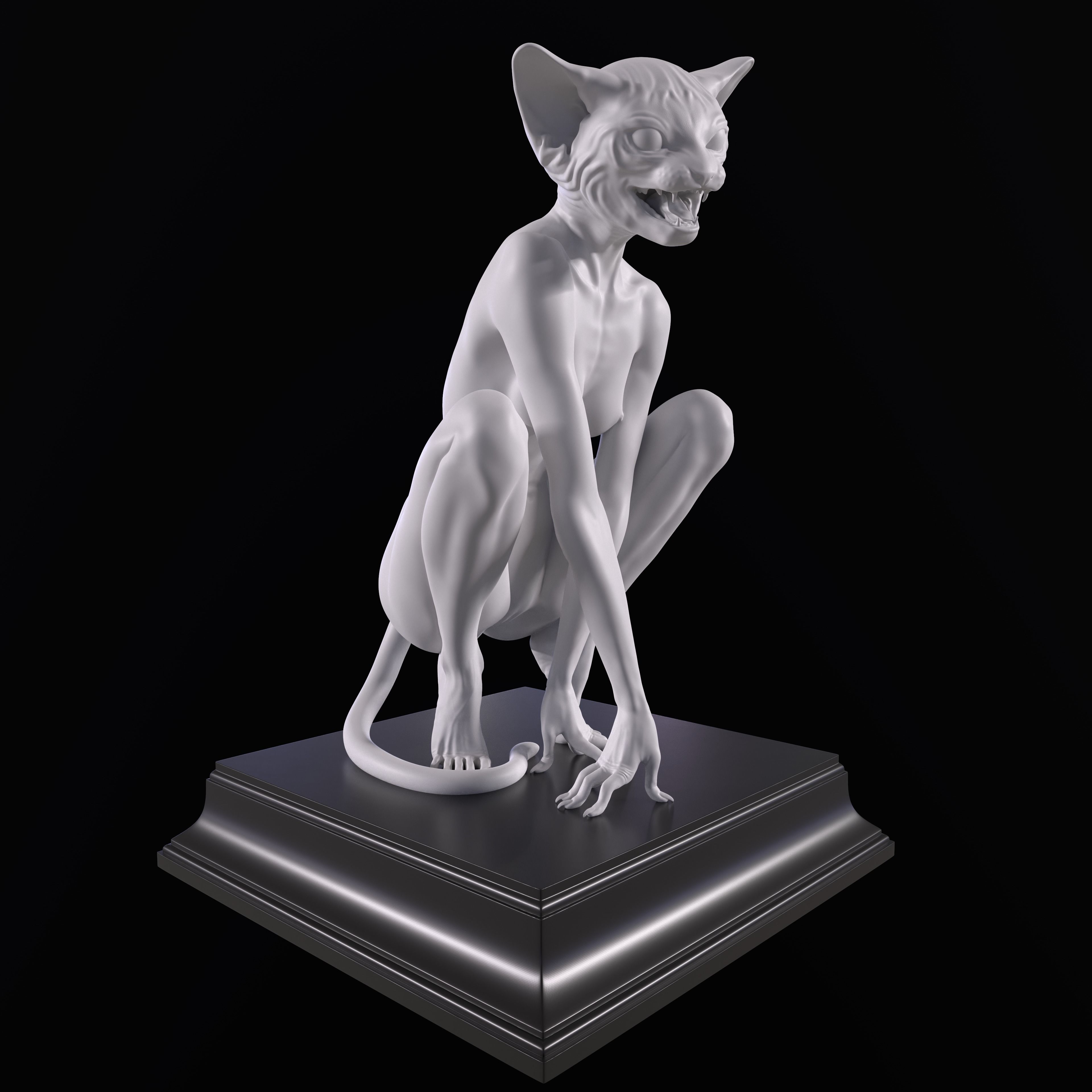 Cat Woman Printable Figurine 3D model 3D printable | CGTrader