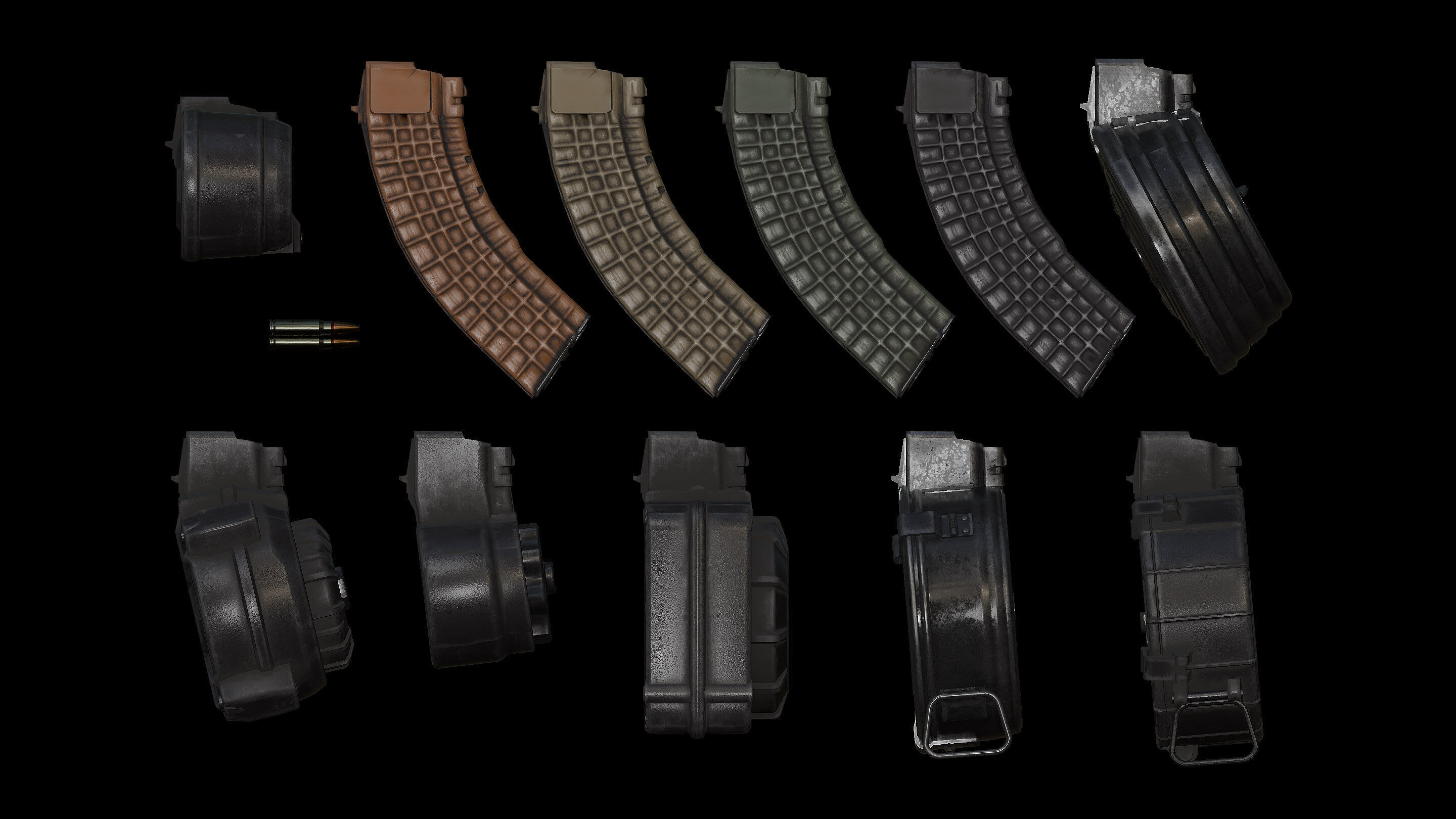 AKM and AK74 Magazines Set 2 3D model | CGTrader