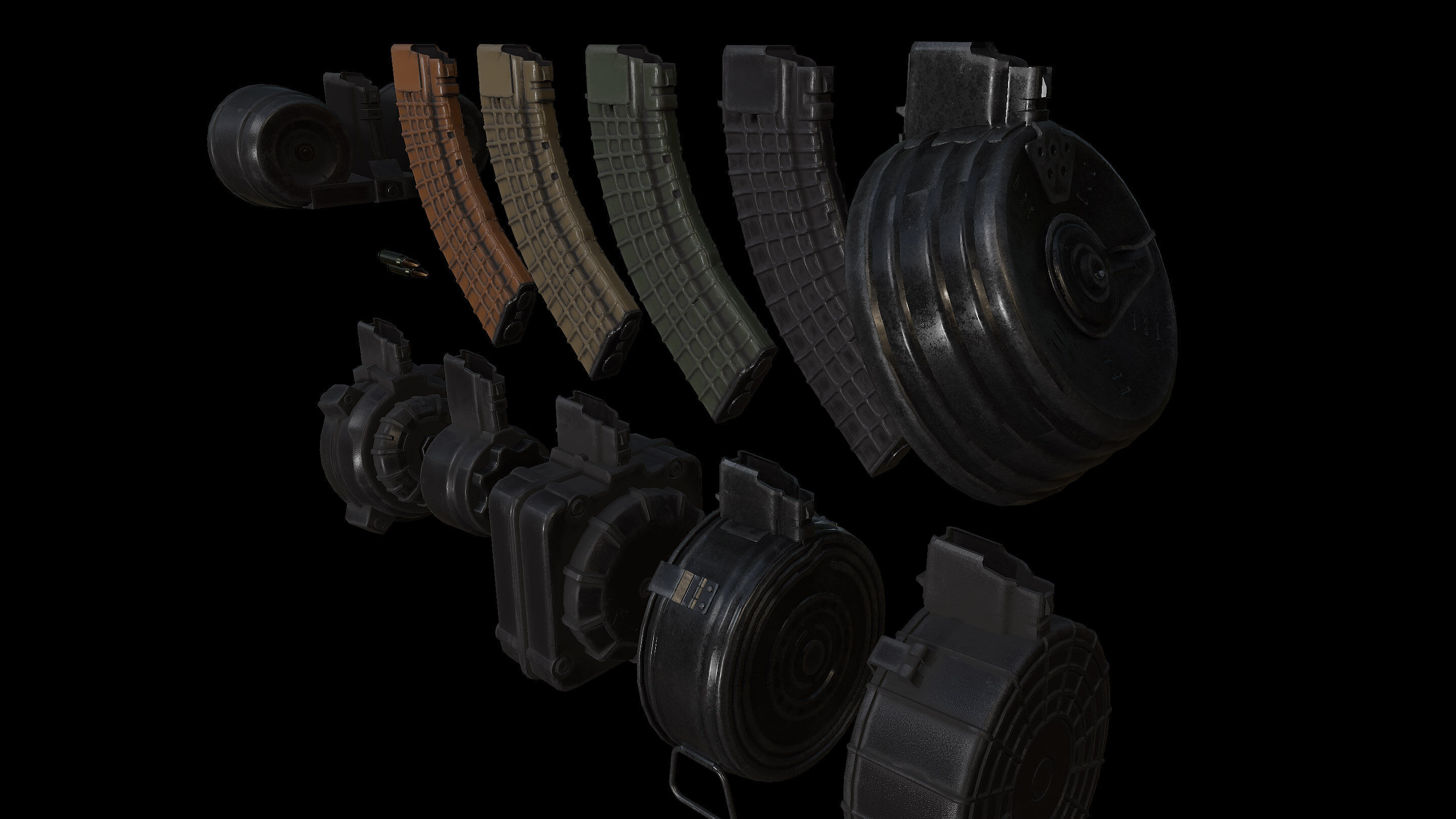 AKM and AK74 Magazines Set 2 3D model | CGTrader