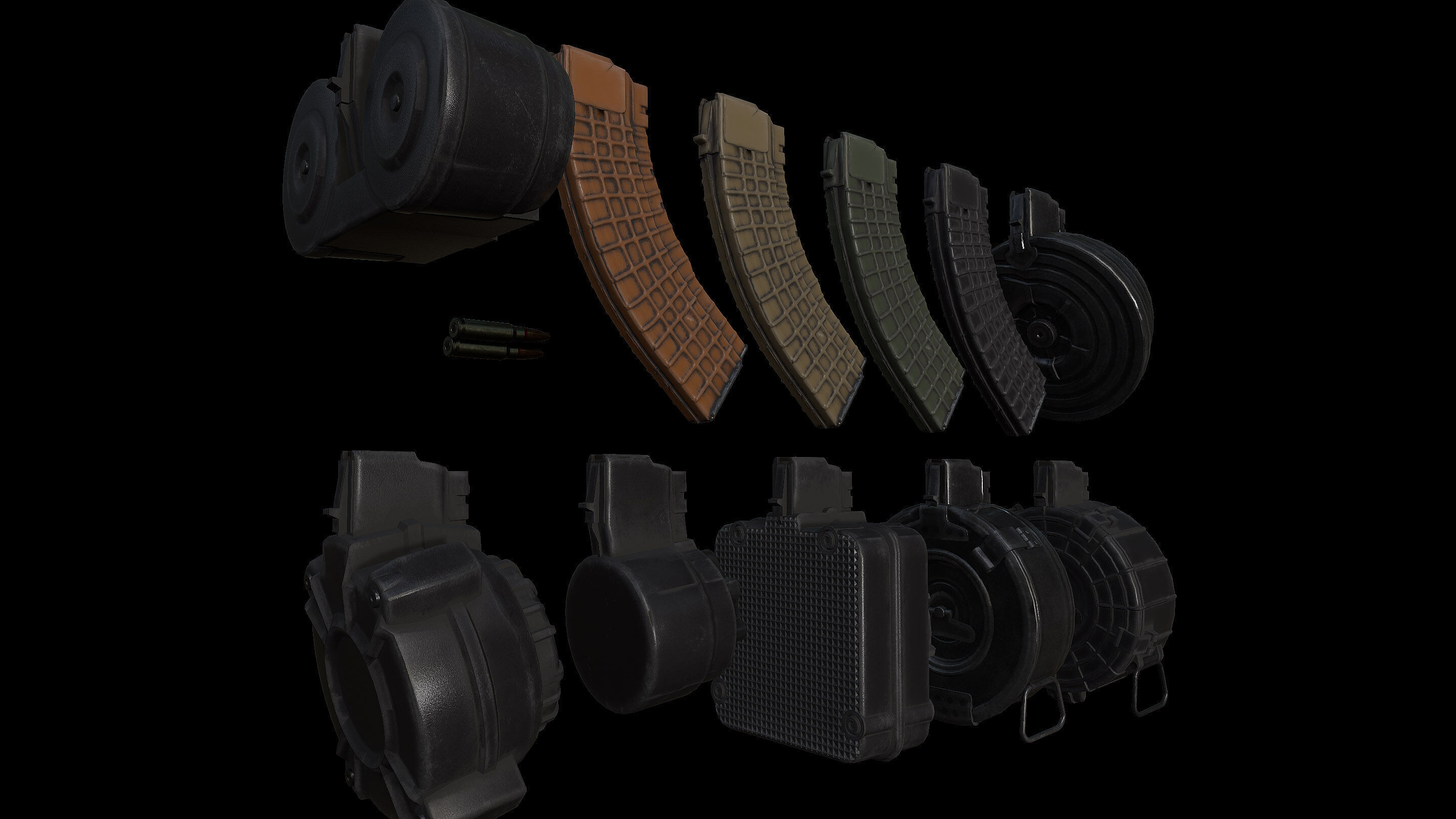 AKM and AK74 Magazines Set 2 3D model | CGTrader