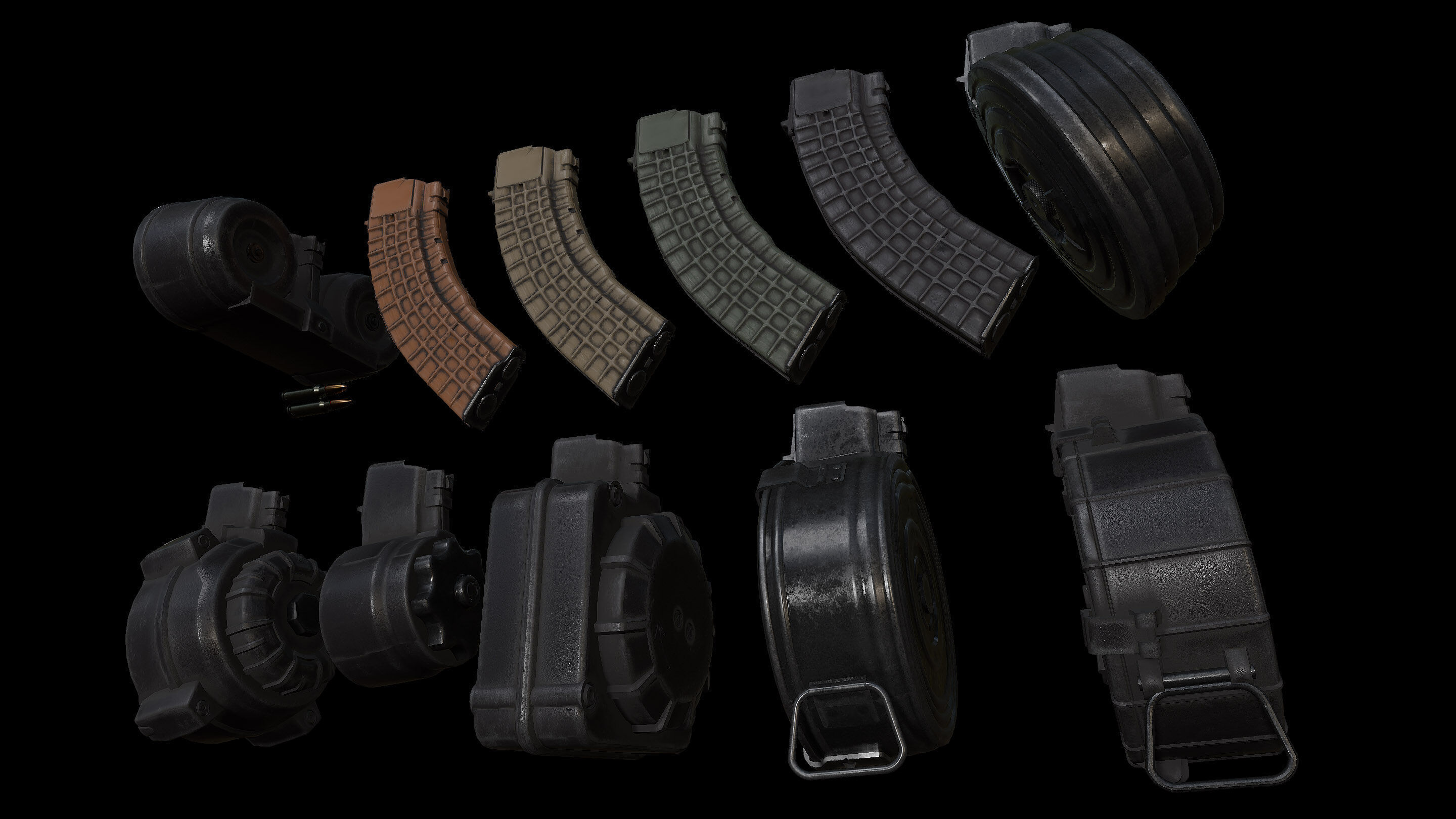 AKM and AK74 Magazines Set 2 3D model | CGTrader