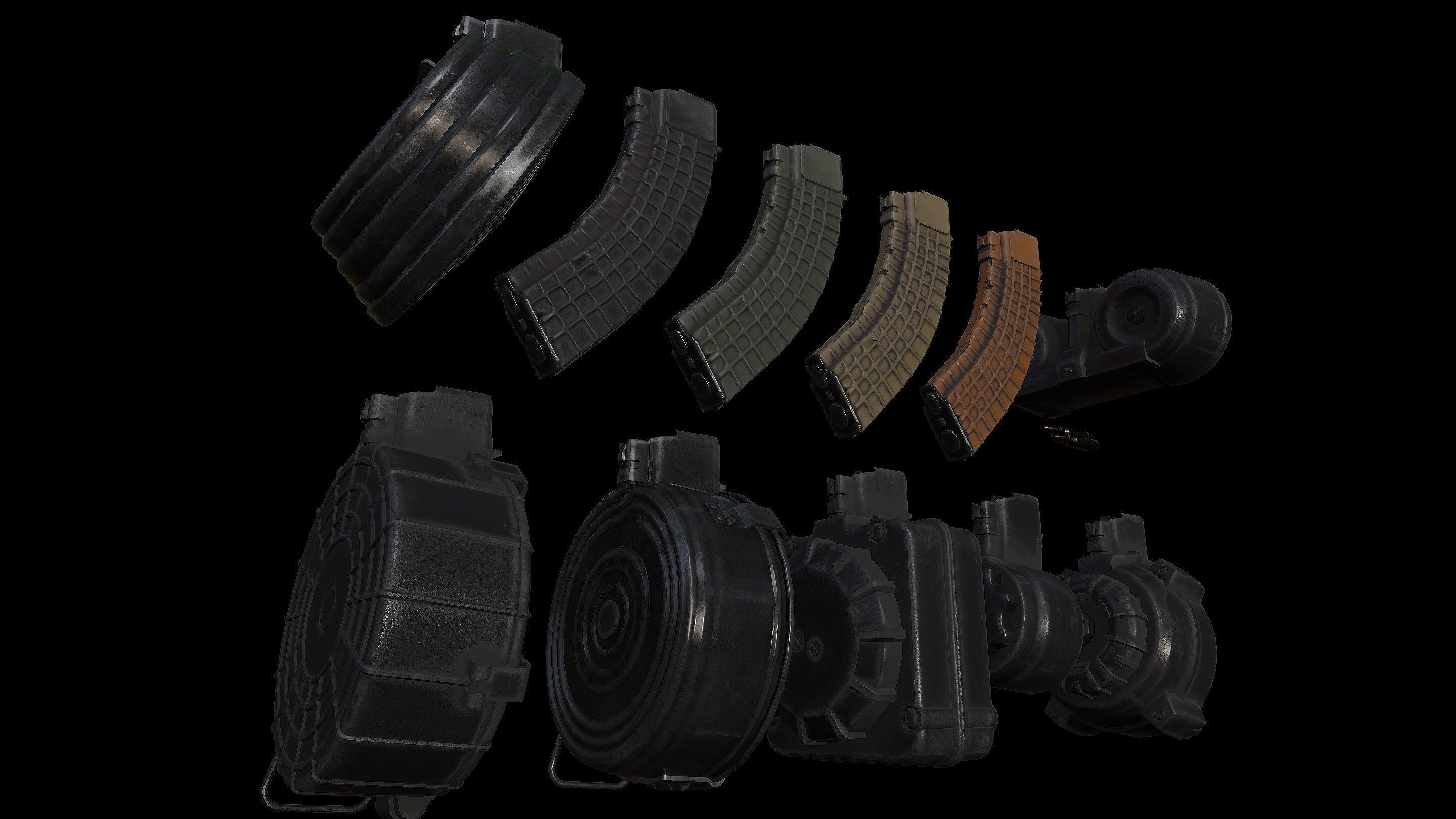 AKM and AK74 Magazines Set 2 3D model | CGTrader