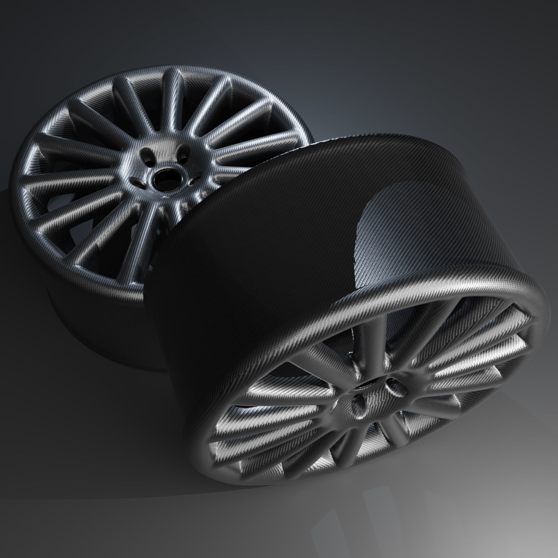 Carbon Fiber Alloy Wheels 3D model | CGTrader