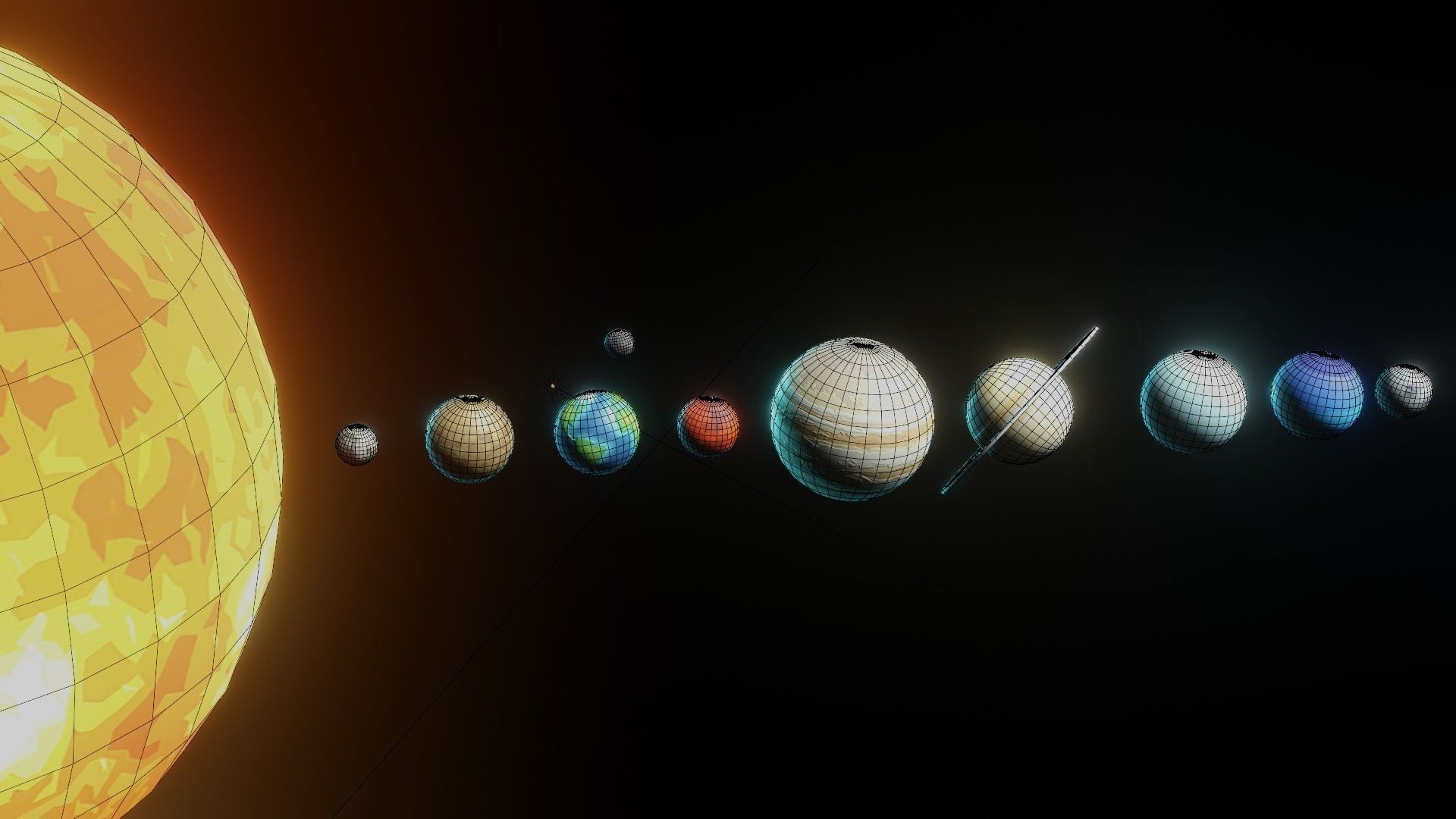 3D Model Collection Cartoon Solar System 3D Model 2k 4k 8k Textures VR ...