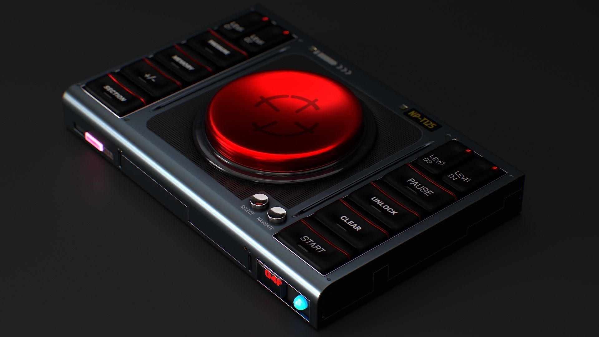 3D model Sci-Fi Red Button V3 VR / AR / low-poly | CGTrader