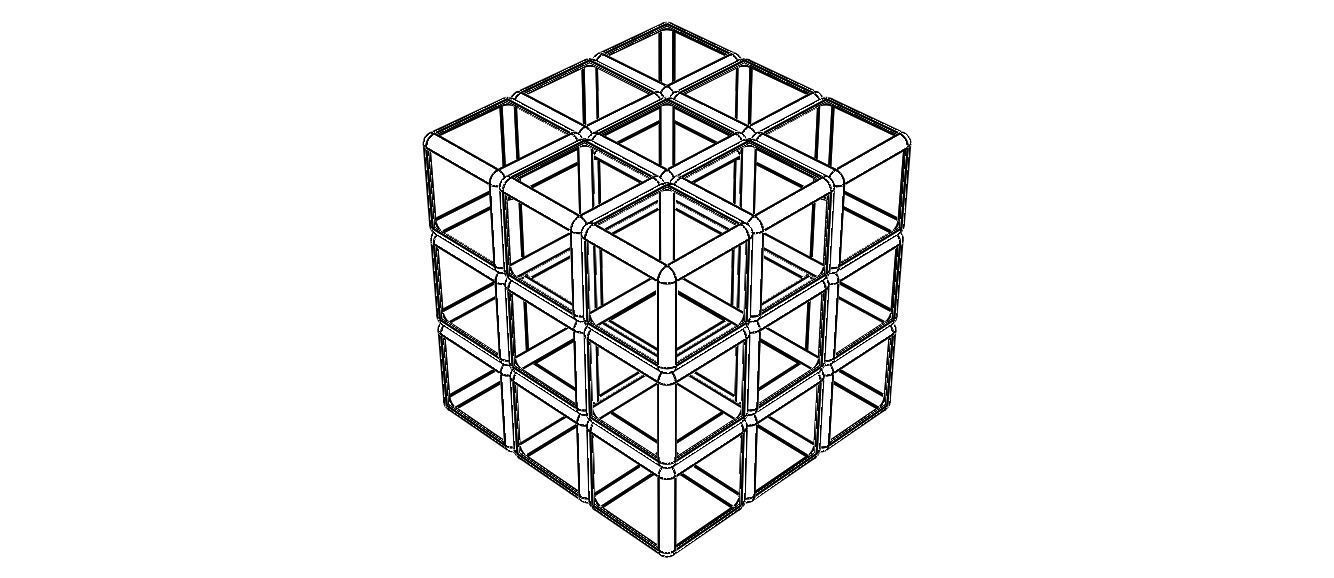 Wireframe Shape Rubik Cube 3D model 3D printable | CGTrader