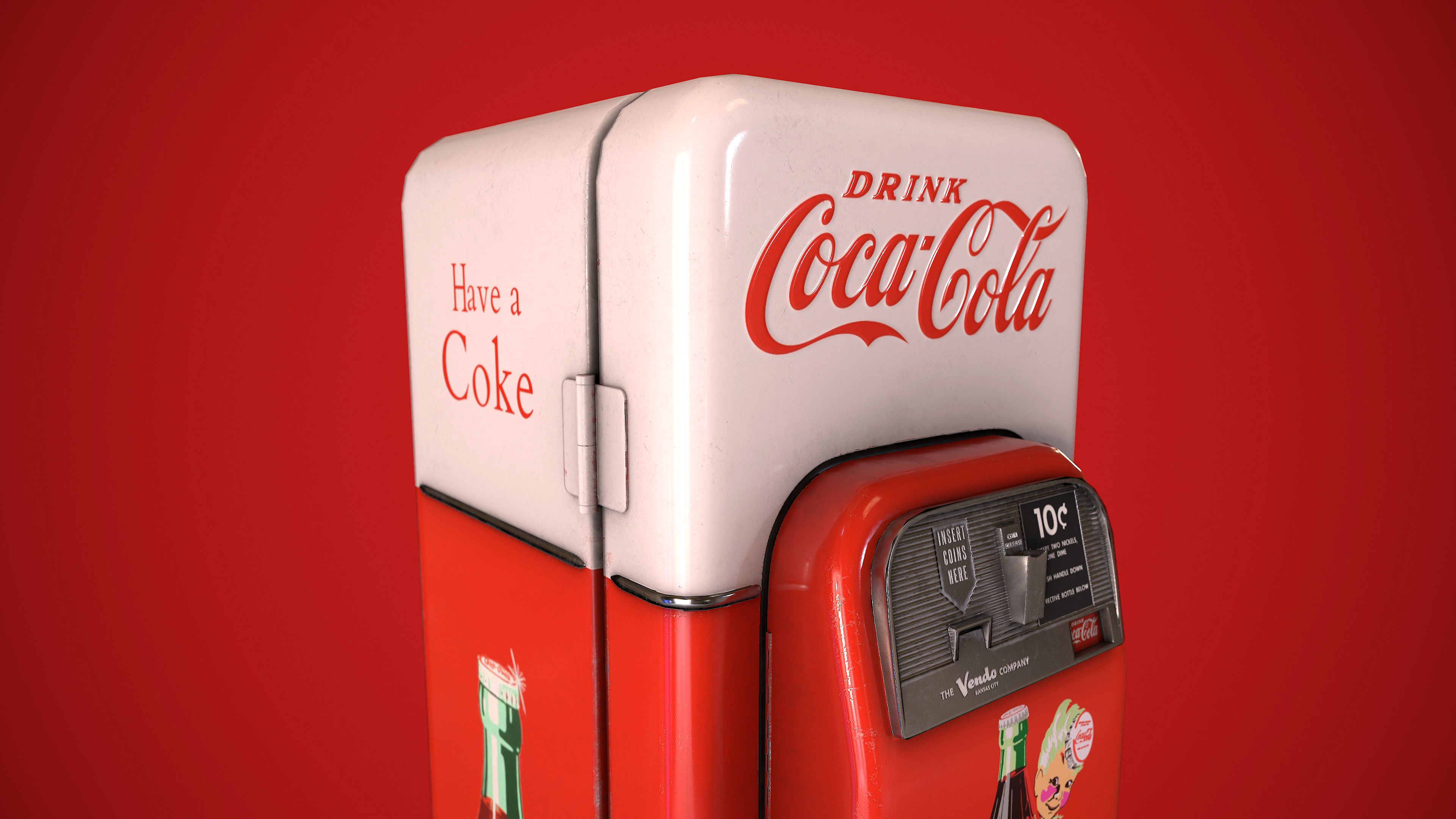 3D model 1956 Vendo 44 Coca-Cola Machine VR / AR / low-poly | CGTrader