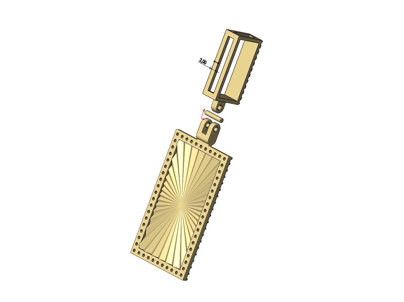 Faceted diamond bail italian horn pendant 3D model 3D printable | CGTrader