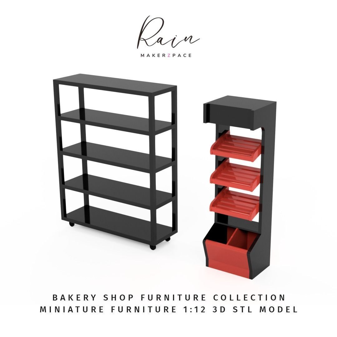 Bakers Shelf Miniature Bakery Furniture Collection 3D model 3D ...