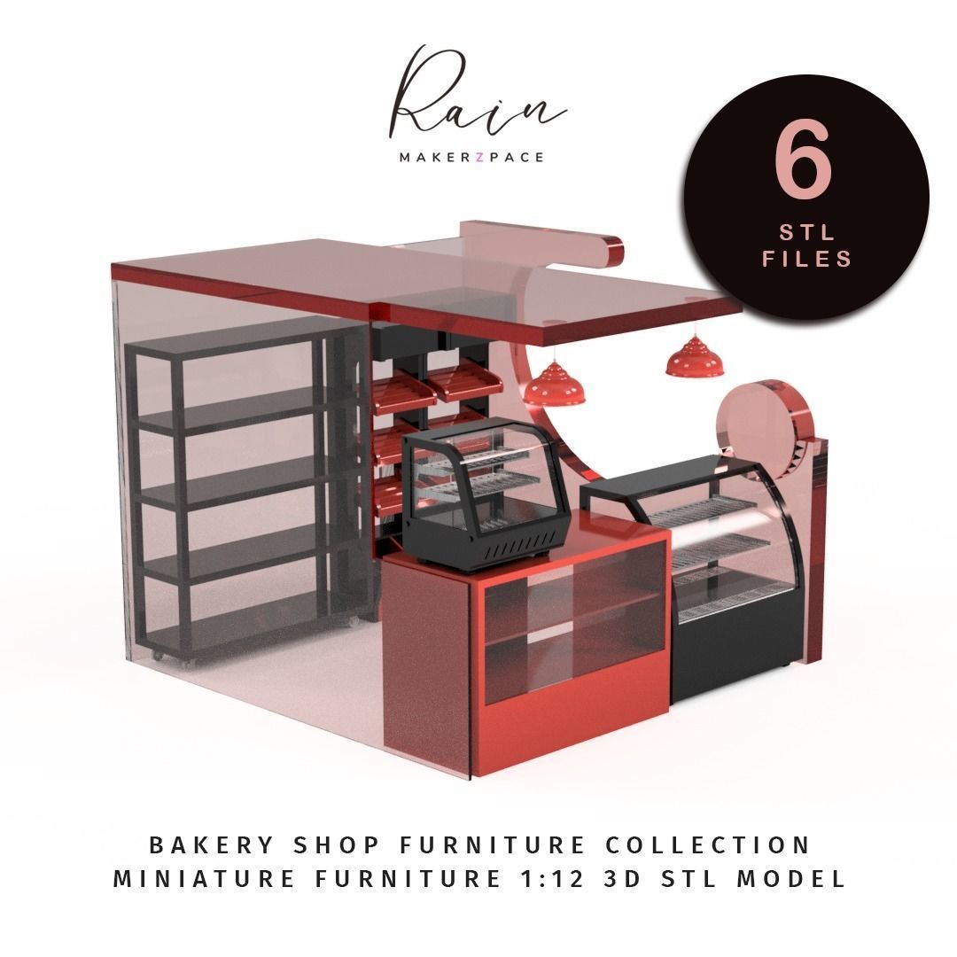 Bakers Shelf Miniature Bakery Furniture Collection 3D model 3D printable | CGTrader