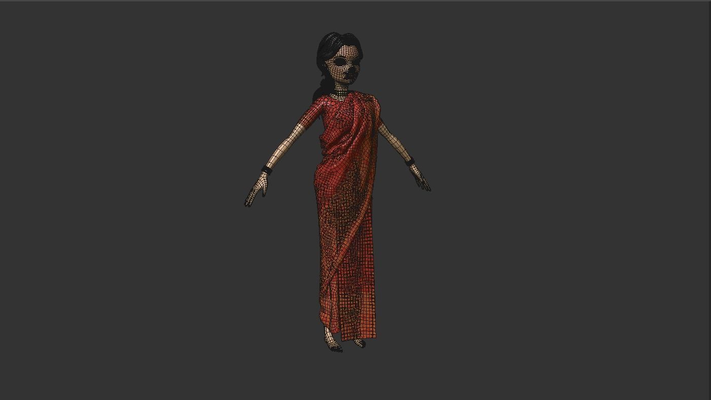 Stylized Indian Female 3D model rigged | CGTrader