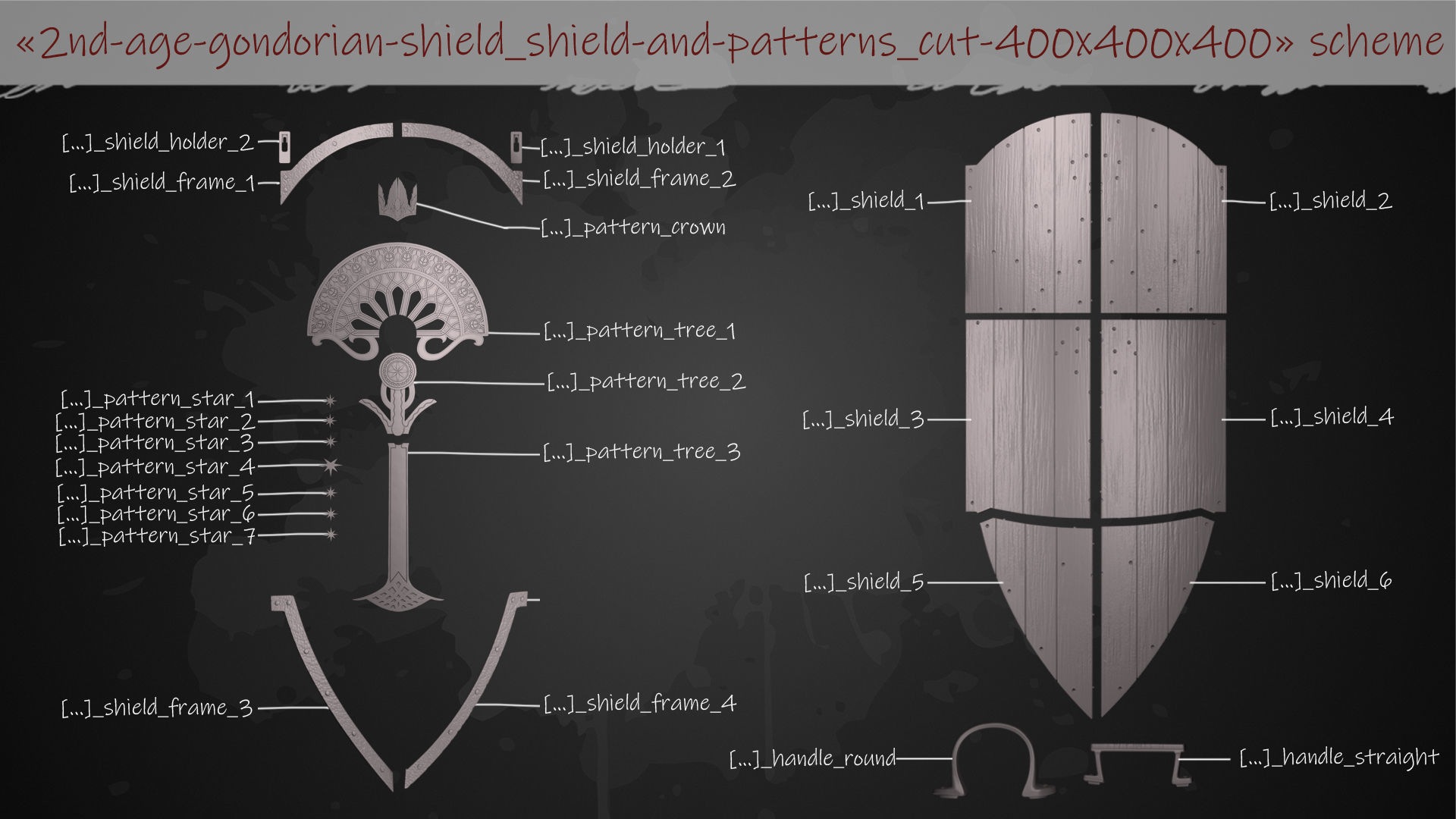 2nd age Gondorian shield 3D model 3D printable | CGTrader