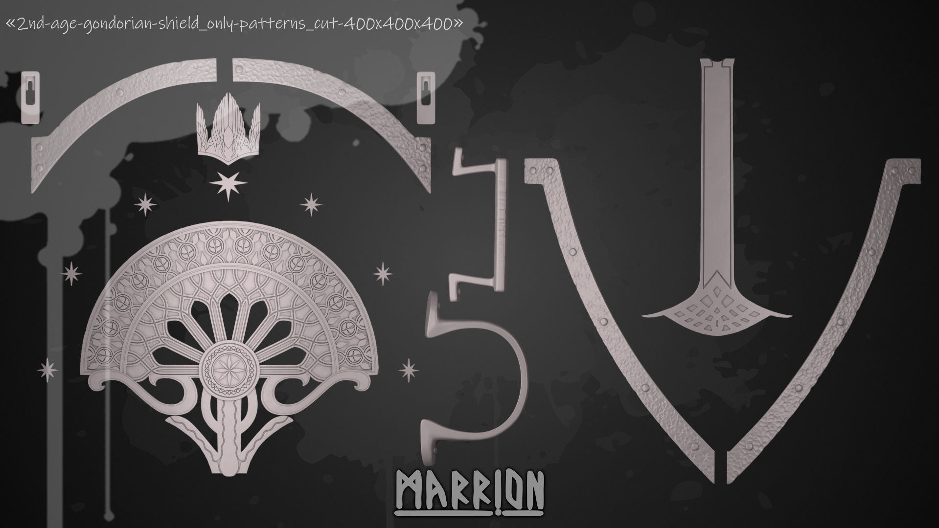 2nd age Gondorian shield 3D model 3D printable | CGTrader