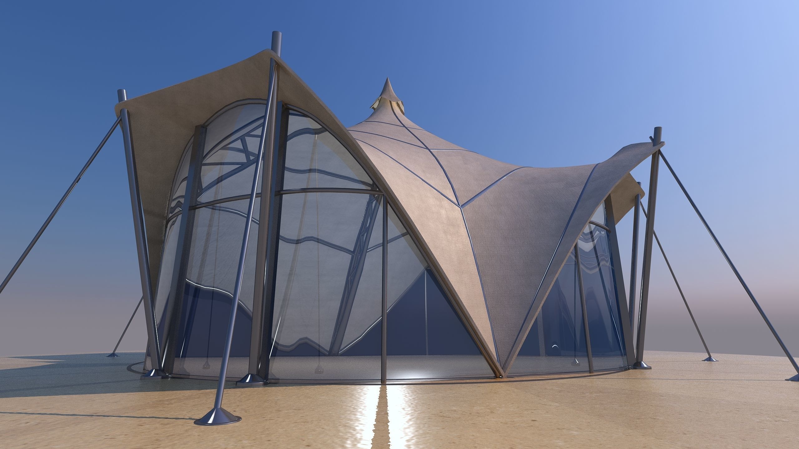 0202 - Circular Tent 3D model | CGTrader