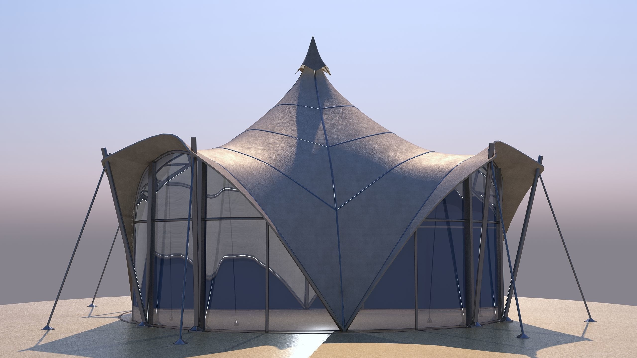 0202 - Circular Tent 3D model | CGTrader