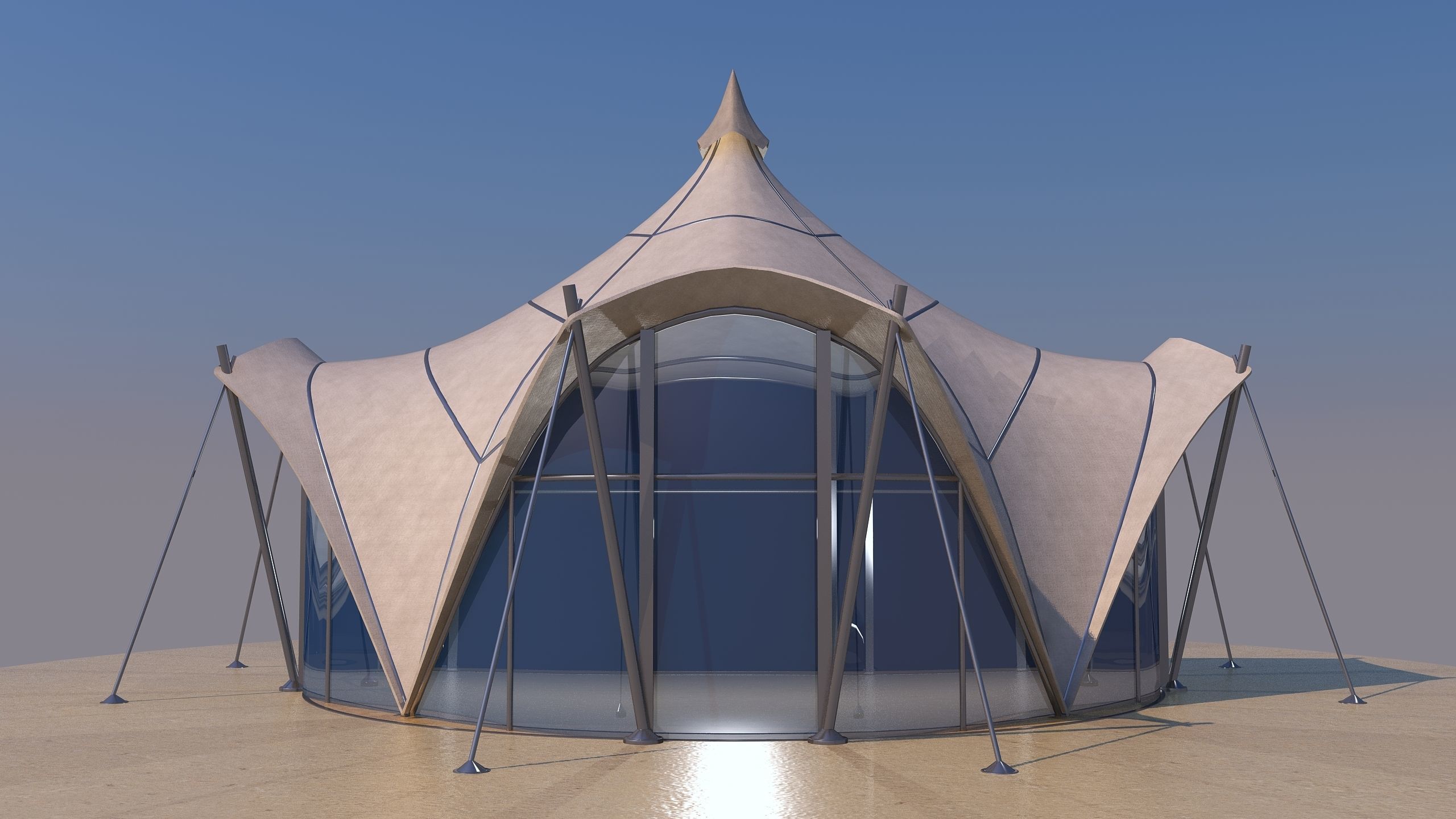 0202 - Circular Tent 3D model | CGTrader