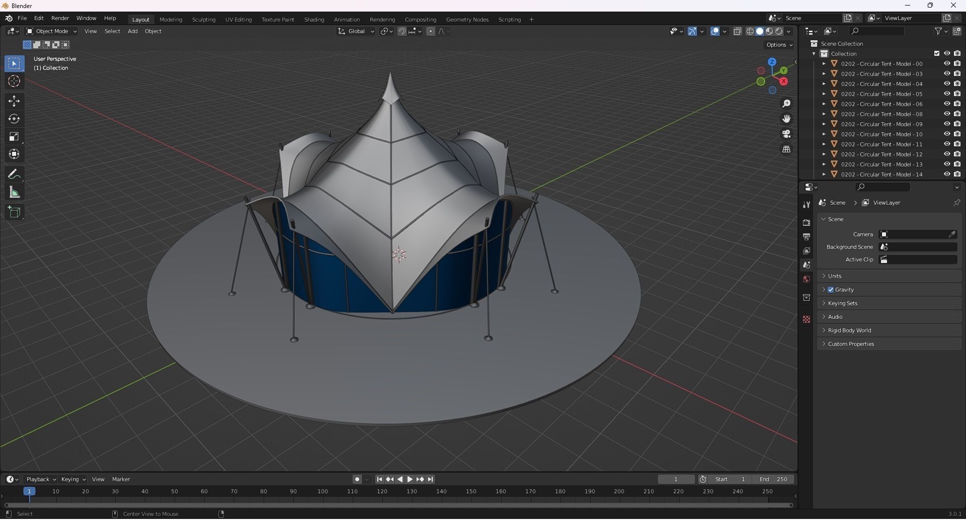 0202 - Circular Tent 3D model | CGTrader