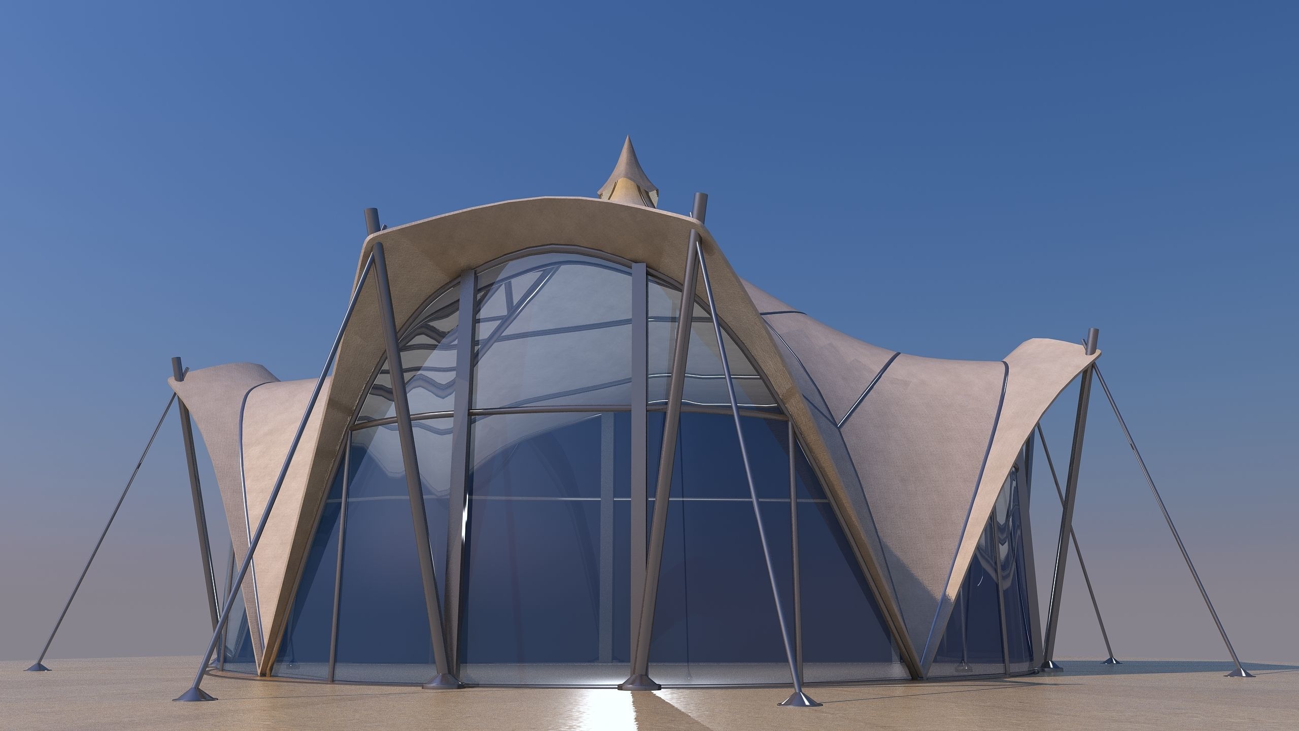 0202 - Circular Tent 3D model | CGTrader
