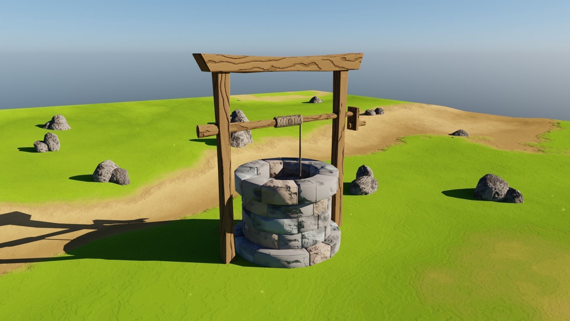 low poly Well free 3D model | CGTrader