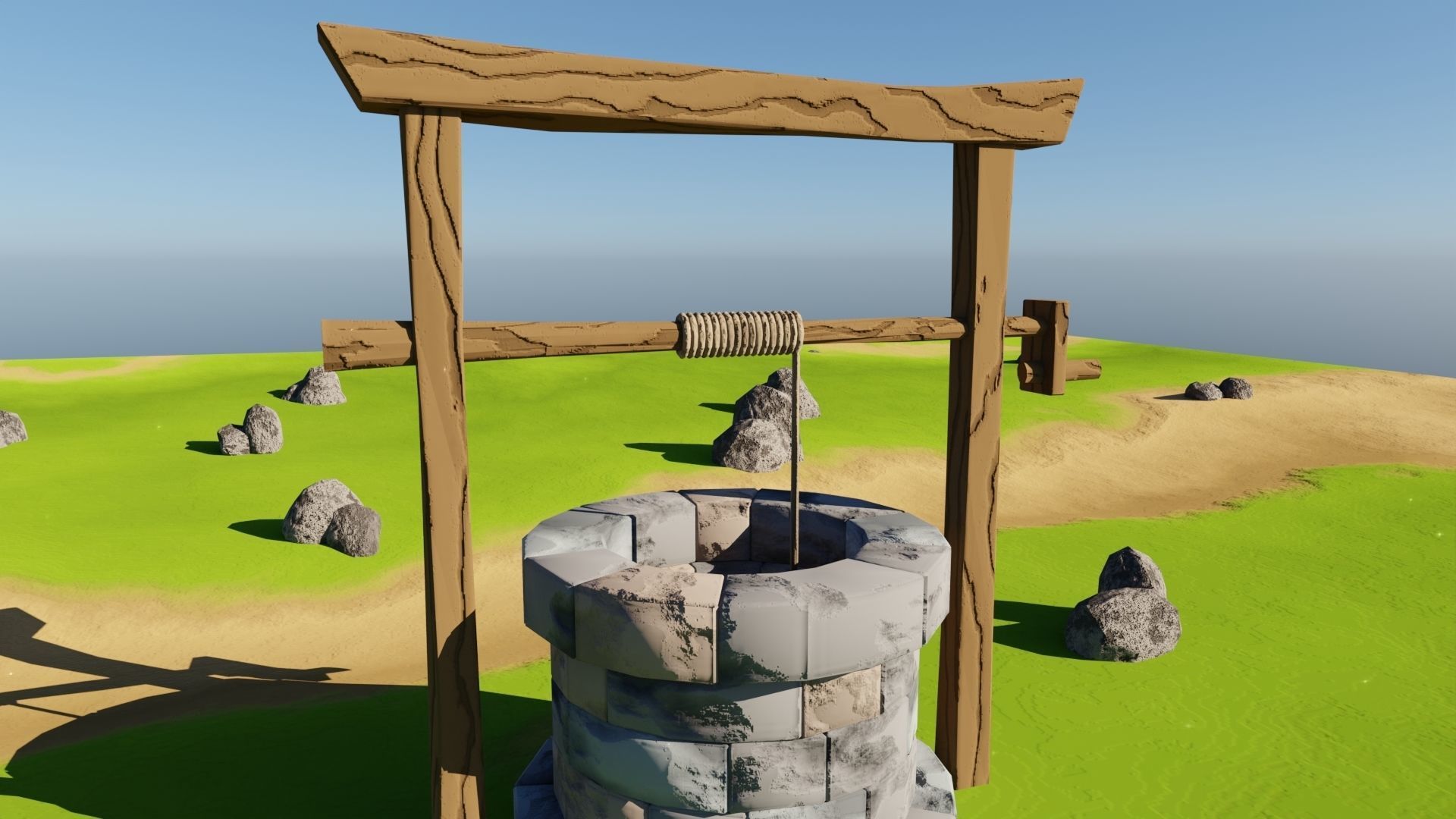 low poly Well free 3D model | CGTrader