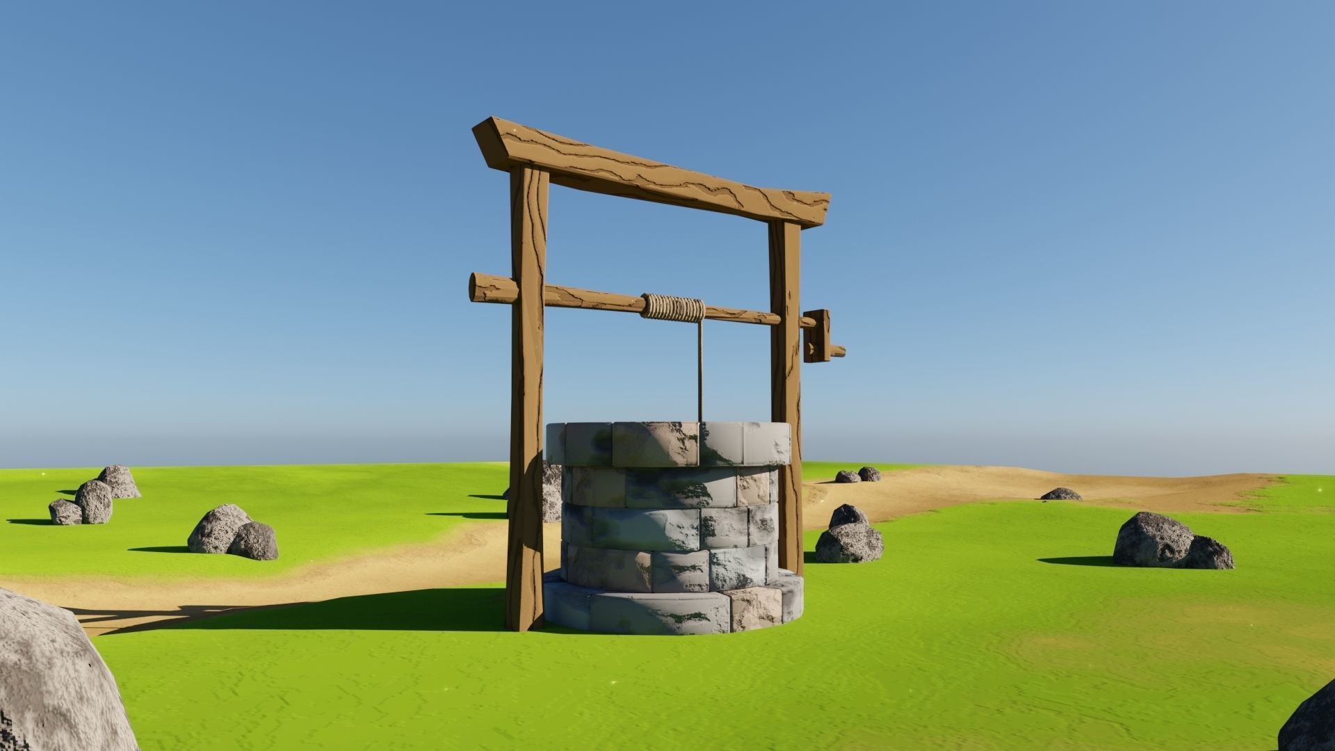 low poly Well free 3D model | CGTrader