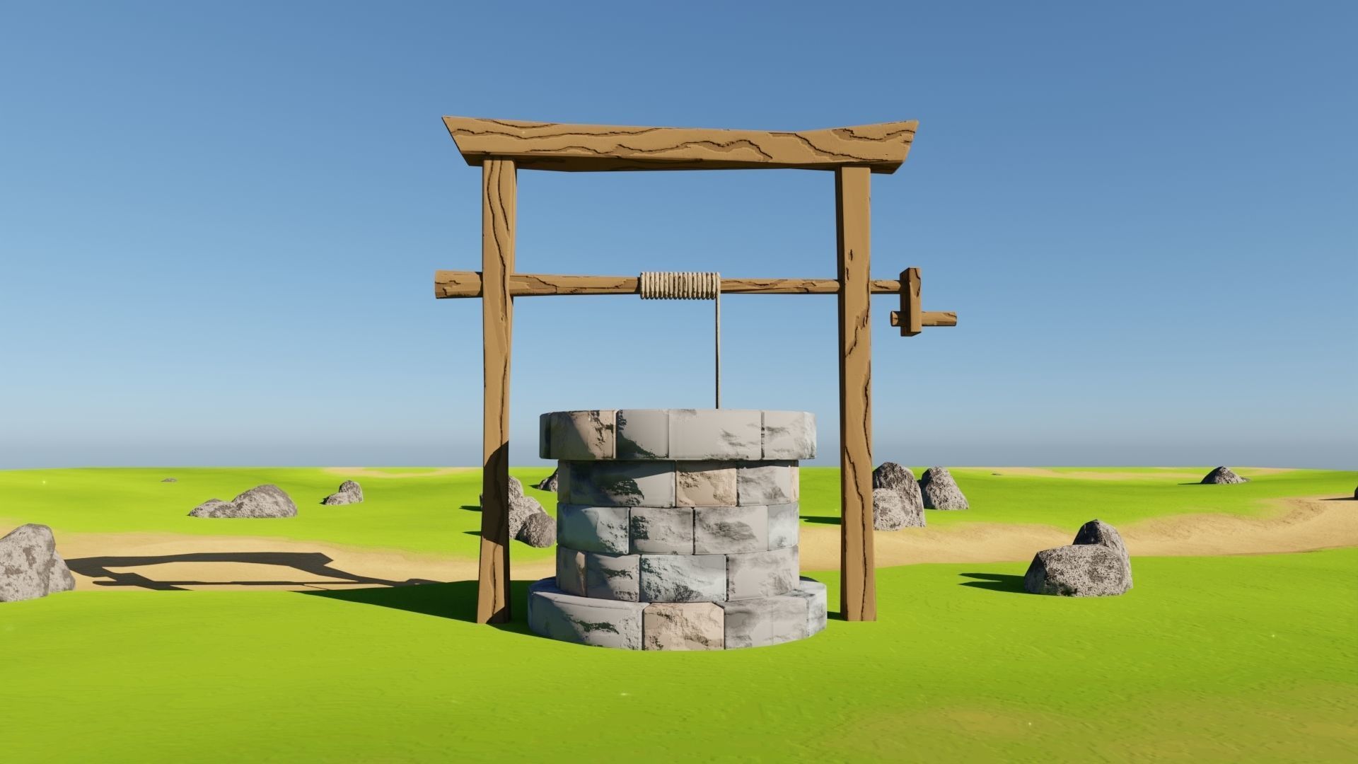 low poly Well free 3D model | CGTrader