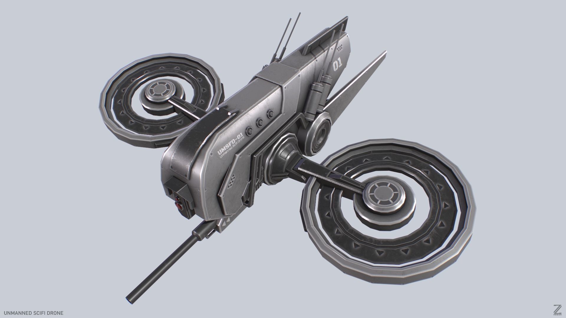 3D model Unmanned Scifi Drone VR / AR / low-poly | CGTrader