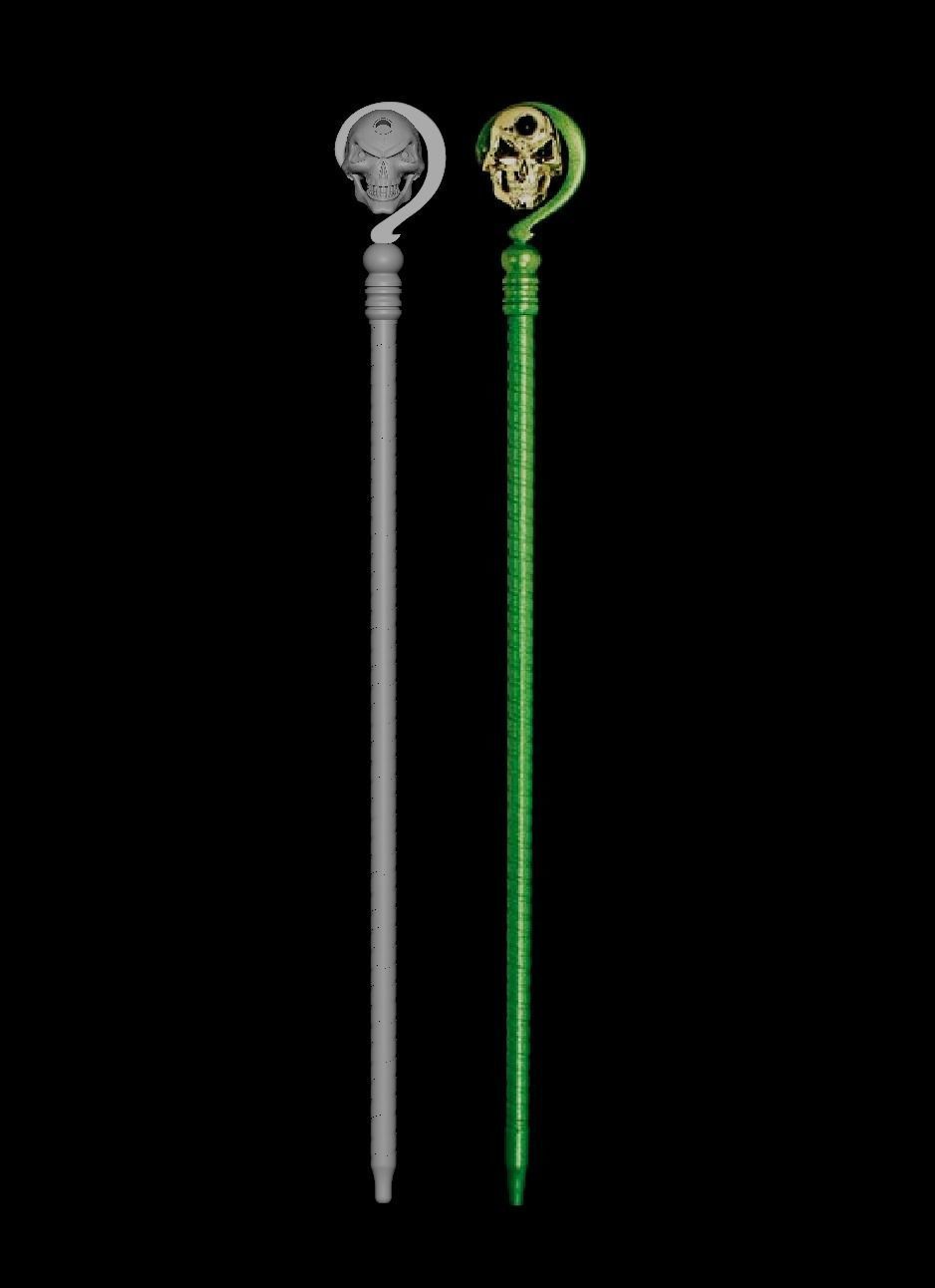Riddler Skull Cane Prop 3D model 3D printable | CGTrader