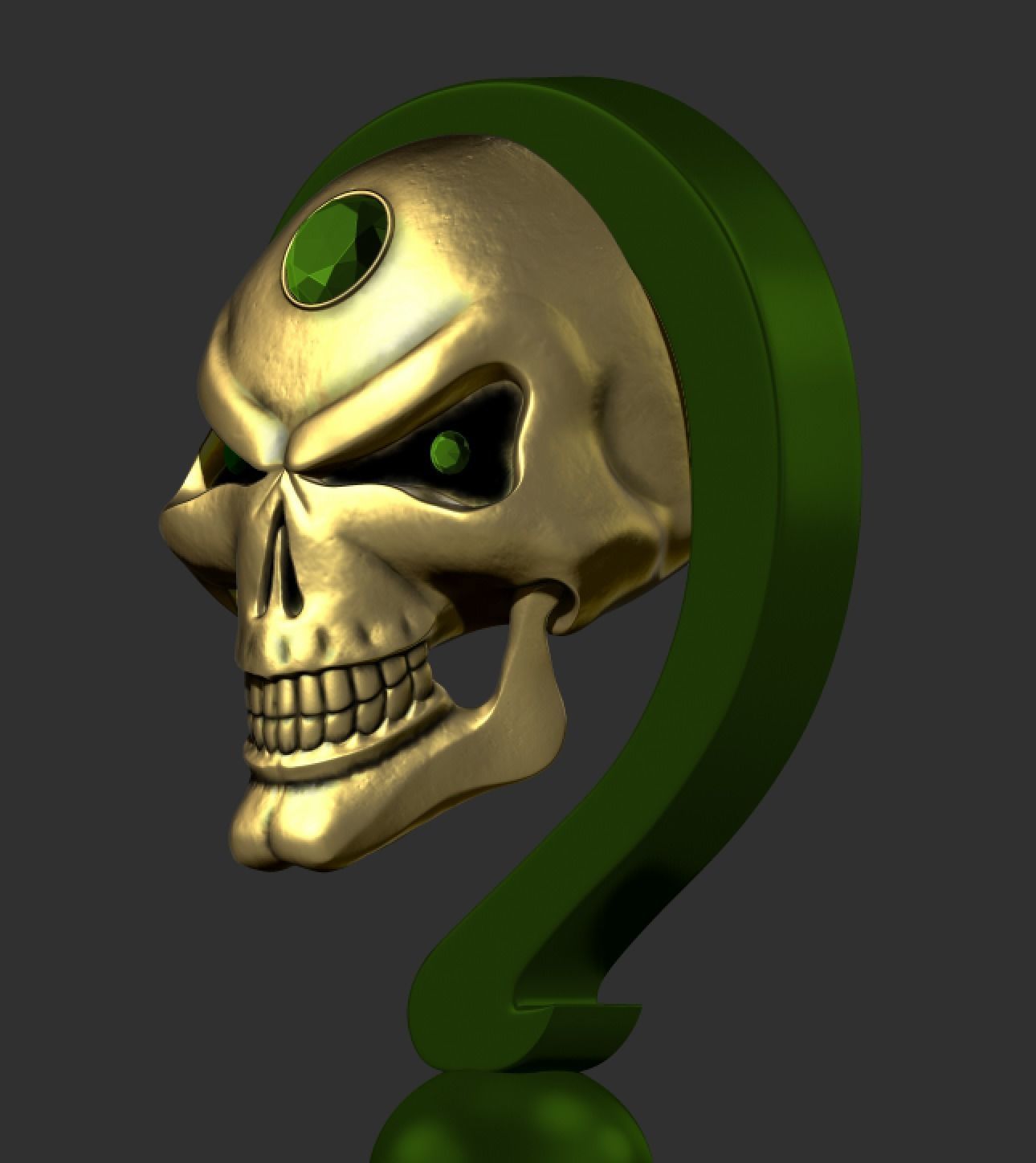 Riddler Skull Cane Prop 3D model 3D printable | CGTrader