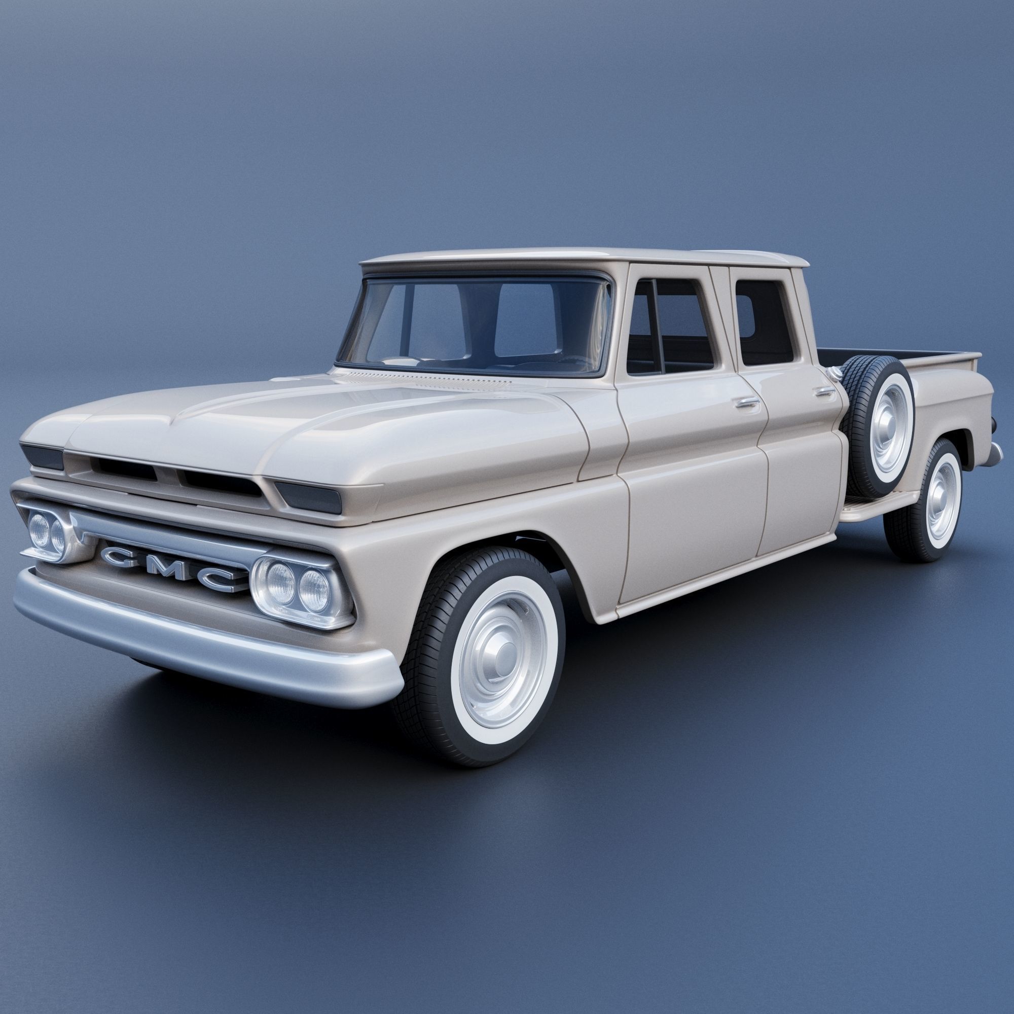 GMC Crew Cab Pickup 1965 3D model 3D printable | CGTrader