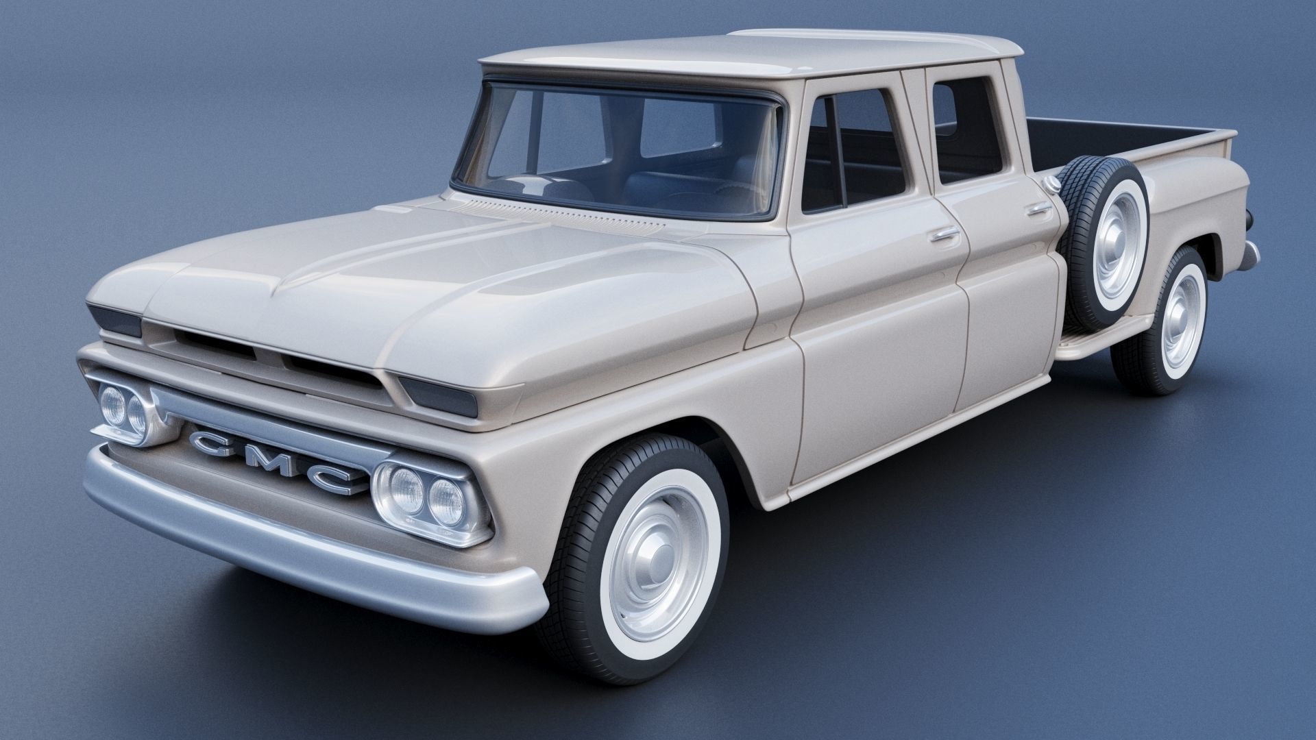 GMC Crew Cab Pickup 1965 3D model 3D printable | CGTrader