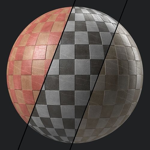 Texture Leather Materials 40- Checker Leather Panel - Pbr 4k Seamless ...