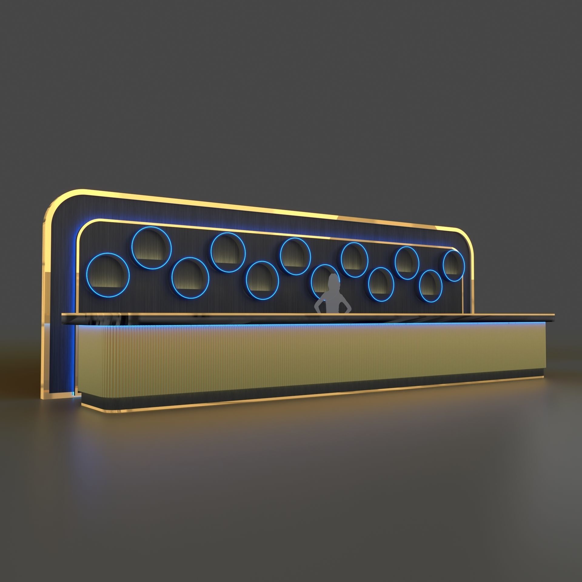 Bar Counter free 3D model | CGTrader