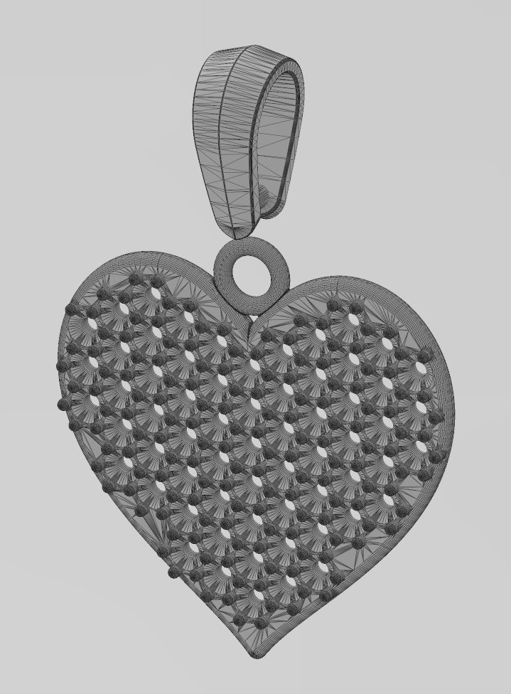 Diamond heart pendant and charm 3D model 3D printable | CGTrader