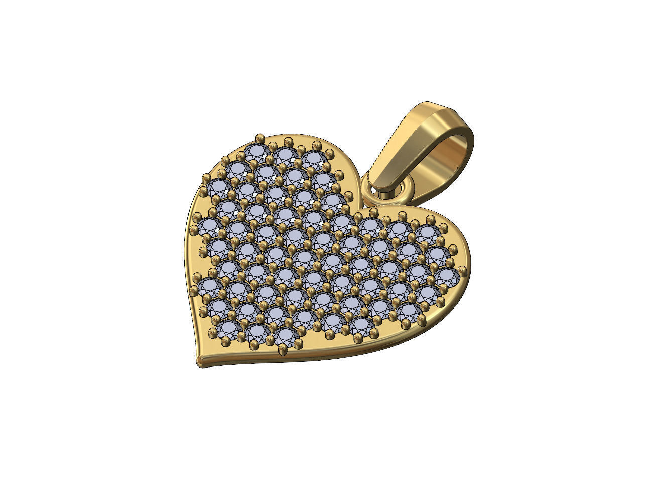 Diamond heart pendant and charm 3D model 3D printable | CGTrader