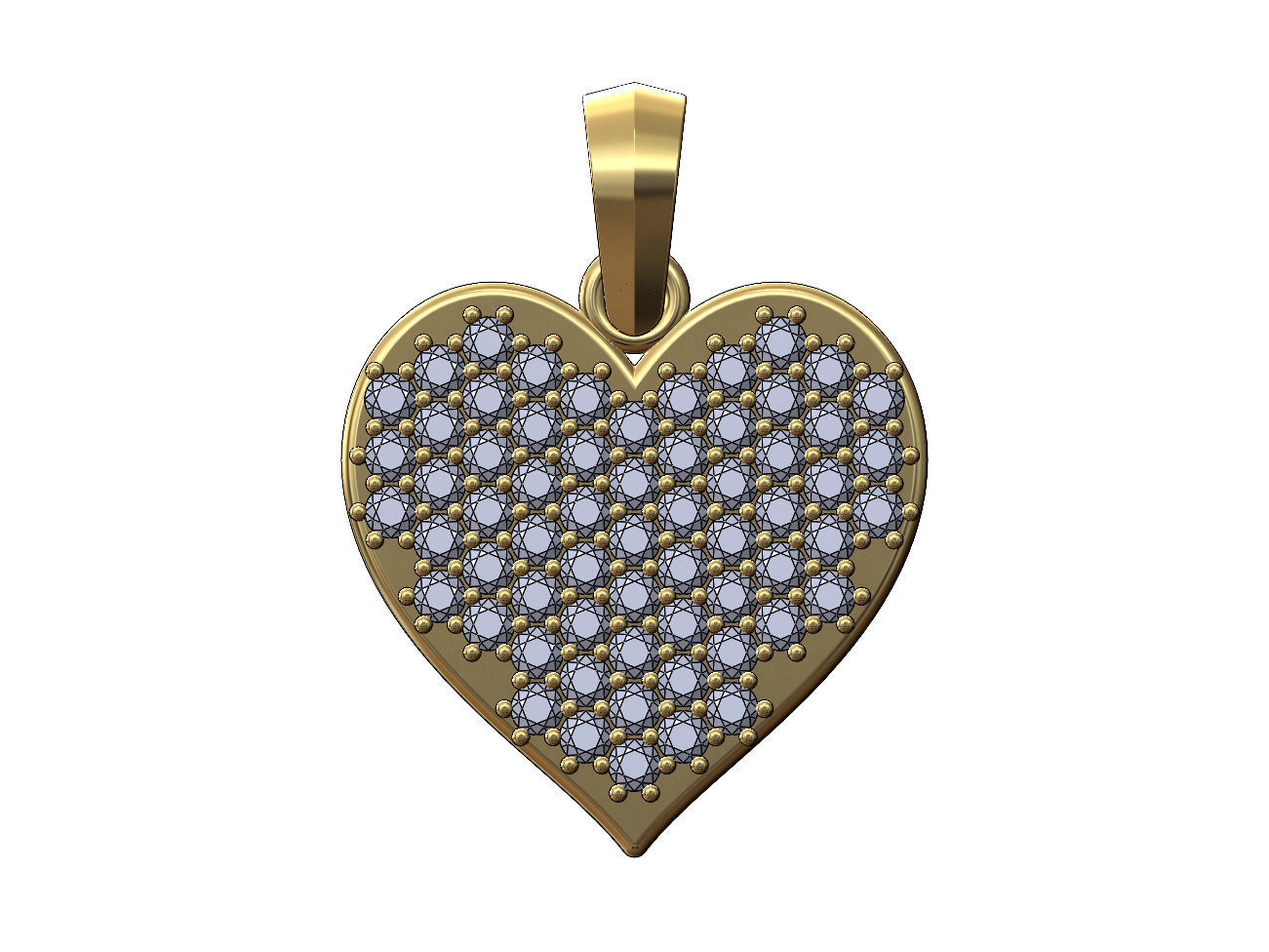 Diamond heart pendant and charm 3D model 3D printable | CGTrader