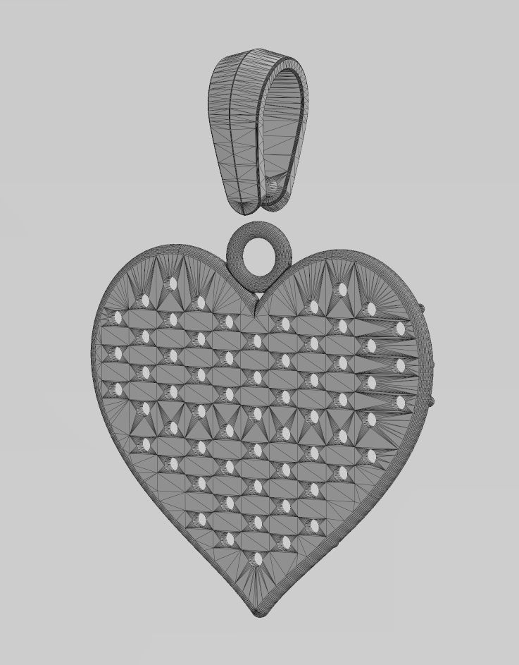 Diamond heart pendant and charm 3D model 3D printable | CGTrader