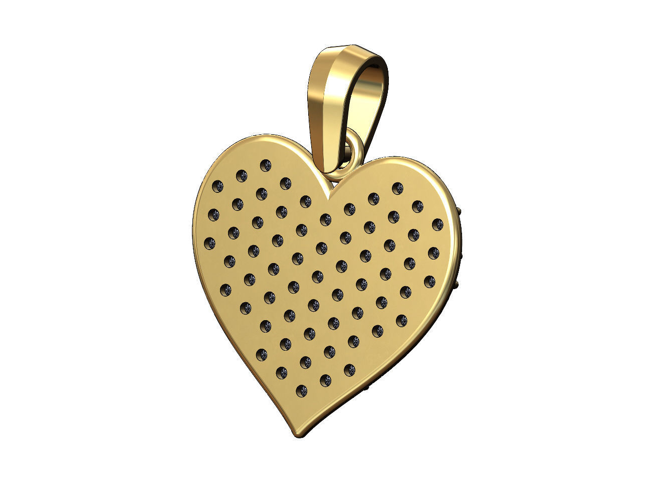 Diamond heart pendant and charm 3D model 3D printable | CGTrader