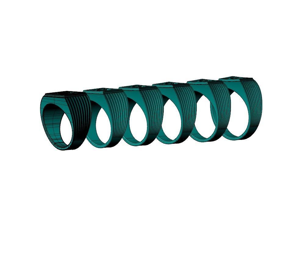 Signet ring with letter C 3D model 3D printable | CGTrader
