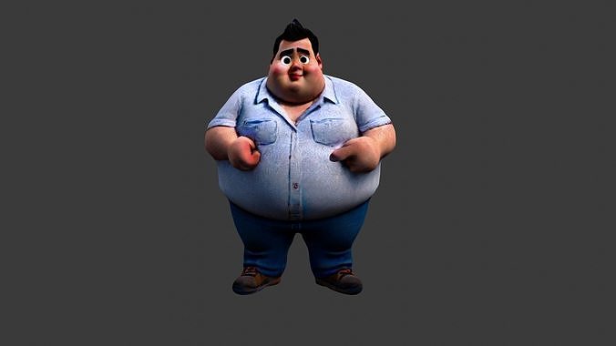 3D model Fat Cartoon Man VR / AR / low-poly | CGTrader